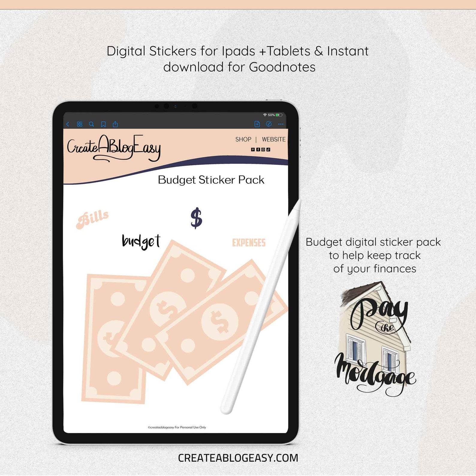 Goodnotes Stickers | Budget Stickers | Budgeting Stickers | Digital ...