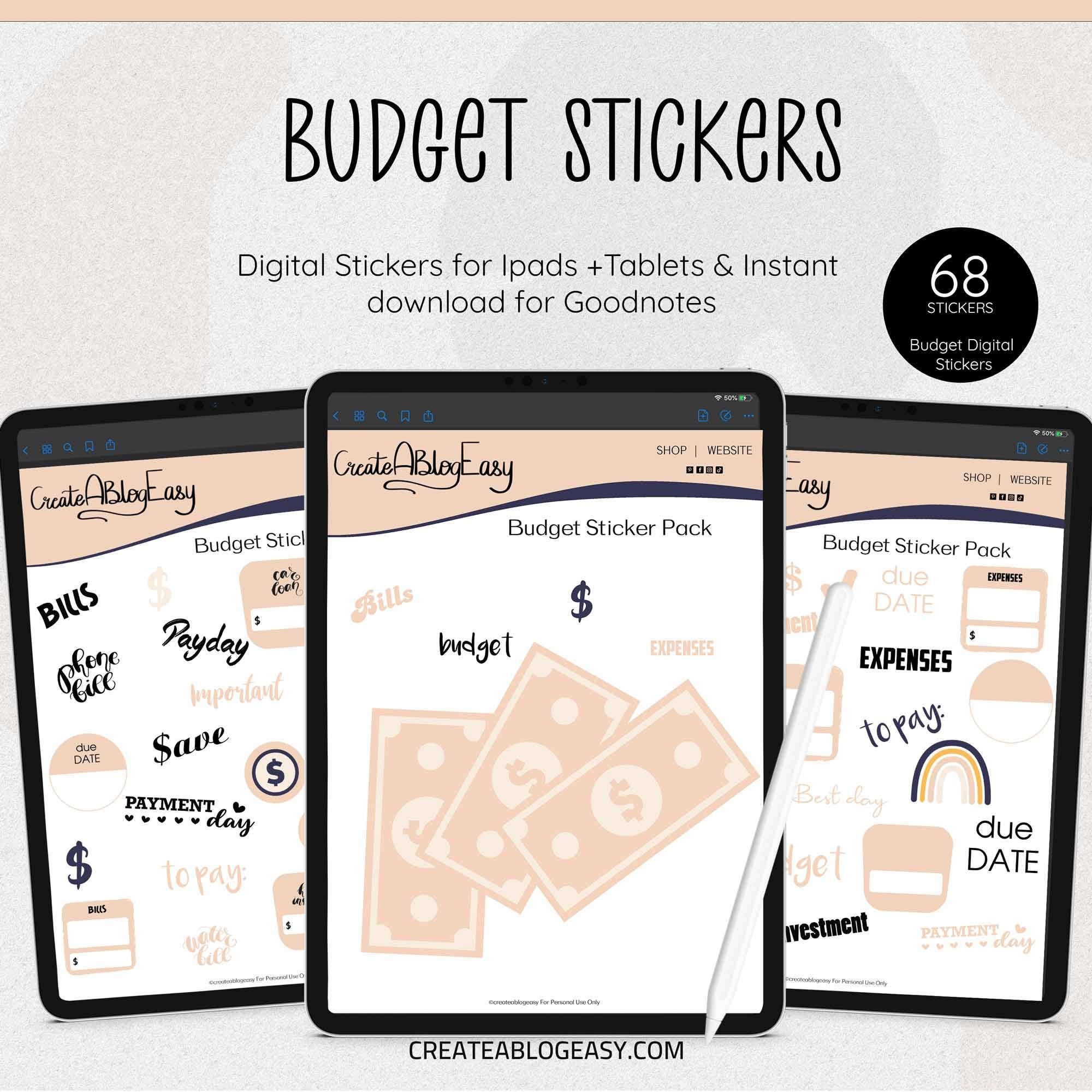 Goodnotes Stickers | Budget Stickers | Budgeting Stickers | Digital ...