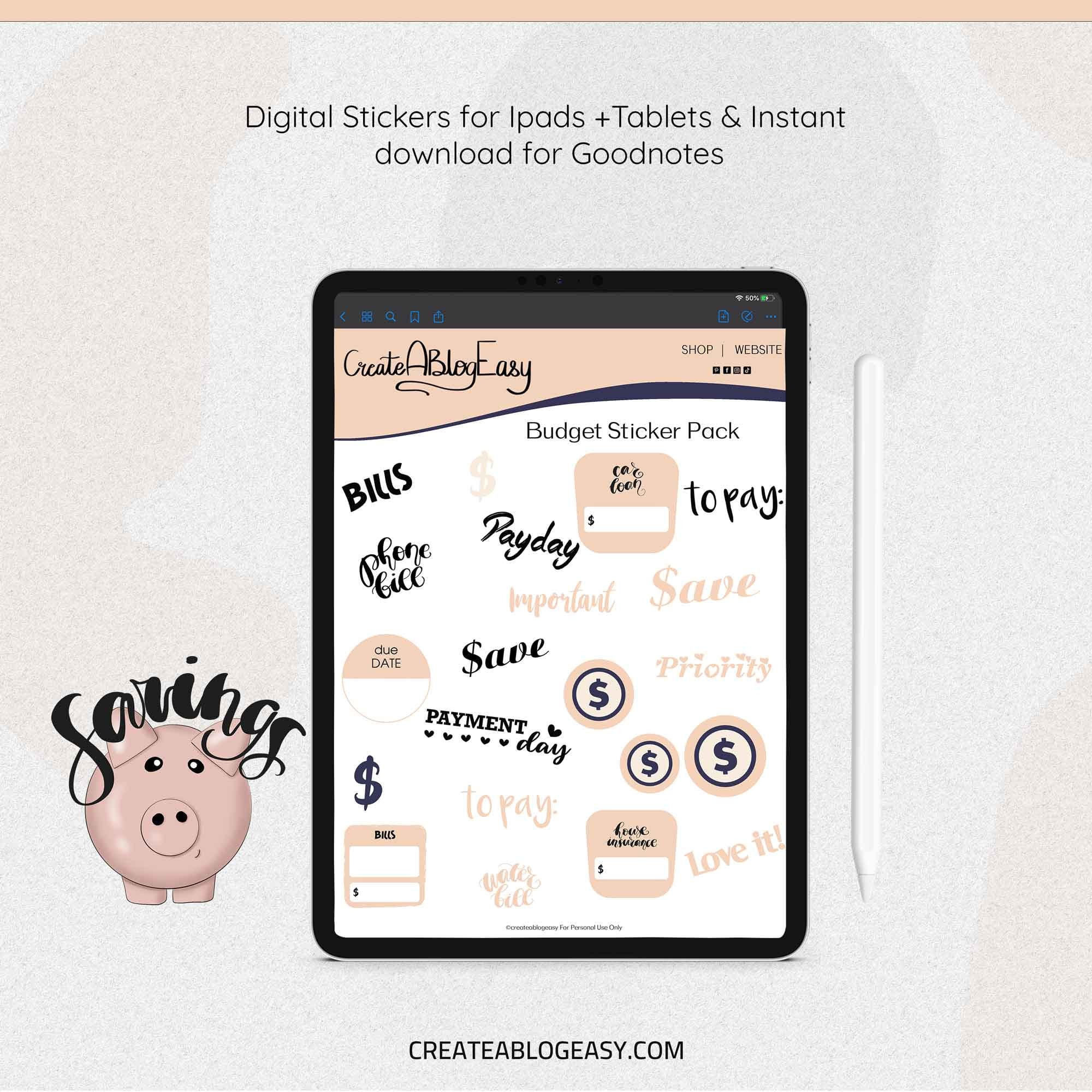 Goodnotes Stickers Budget Stickers Budgeting Stickers Digital Stickers ...