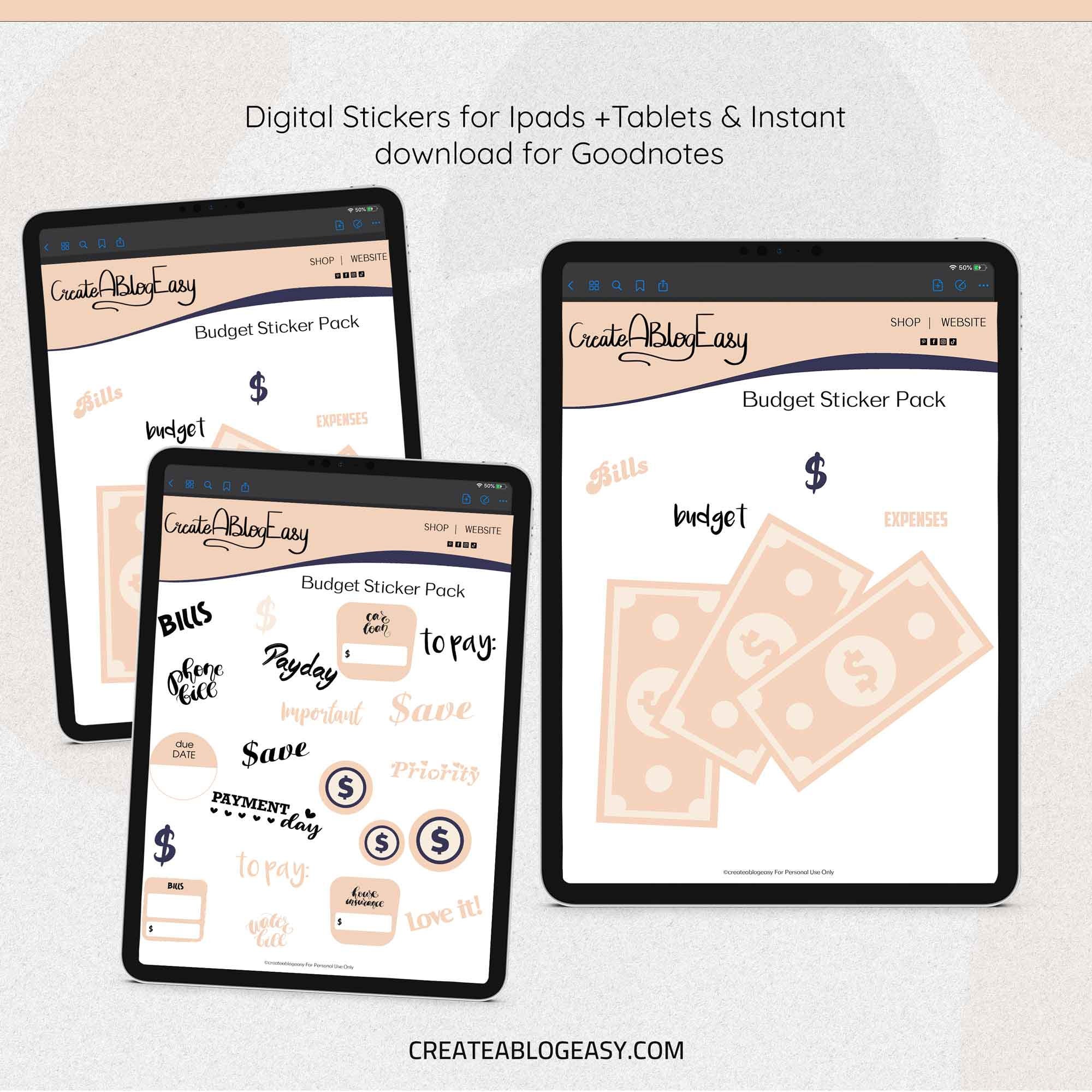 Goodnotes Stickers Budget Stickers Budgeting Stickers Digital Stickers ...