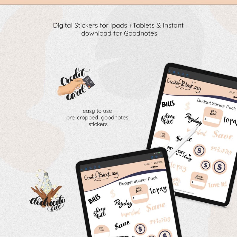 Goodnotes Stickers Budget Stickers Budgeting Stickers Digital Stickers ...