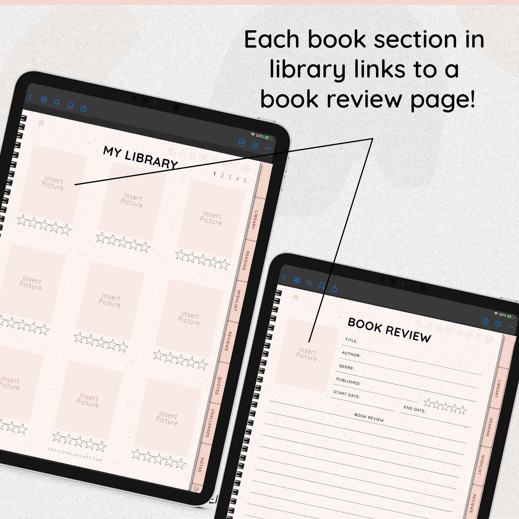 Reading Journal | Digital Reading Journal | Book Tracker | Reading ...