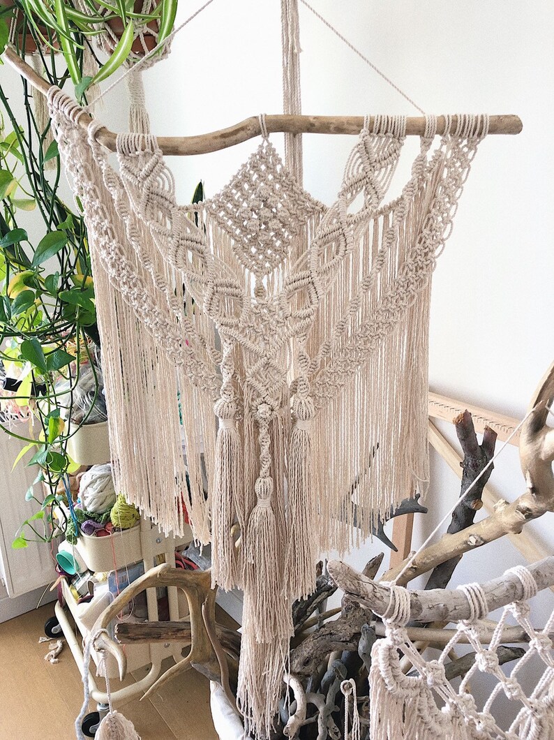 L Bohemian style macramé wall hanging backdrop | Etsy