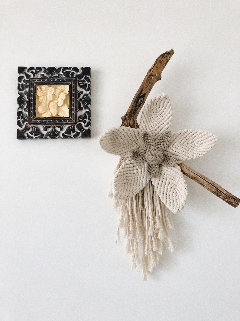 L Macrame Flower Wallhanging Wall Hanging Decor Wall Art - Etsy