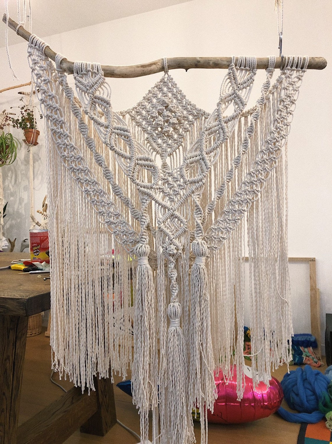 L Bohemian Style Macramé Wall Hanging Backdrop - Etsy