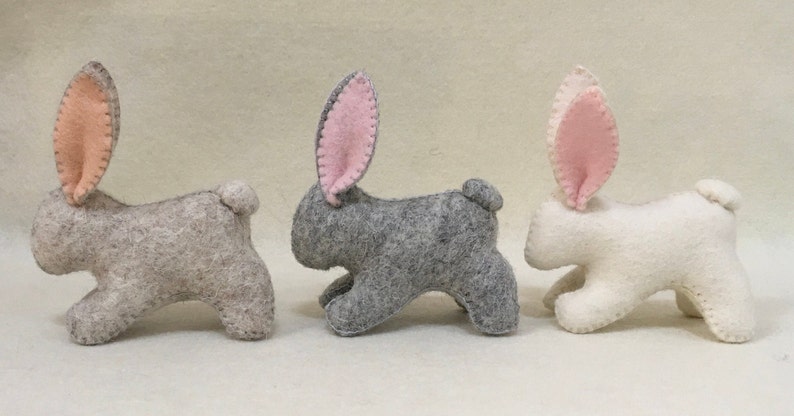 Felt rabbit Pure Wool Felt Animals Steiner Toys Waldorf | Etsy