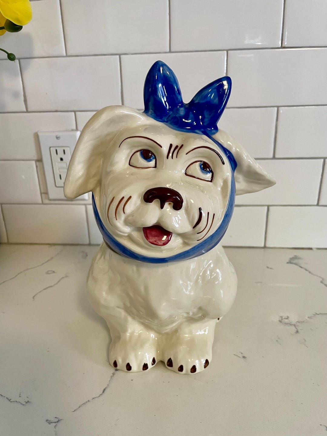 Vintage 1950s- Mugsy Dog Toothache Shawnee Pottery Cookie Jar ...