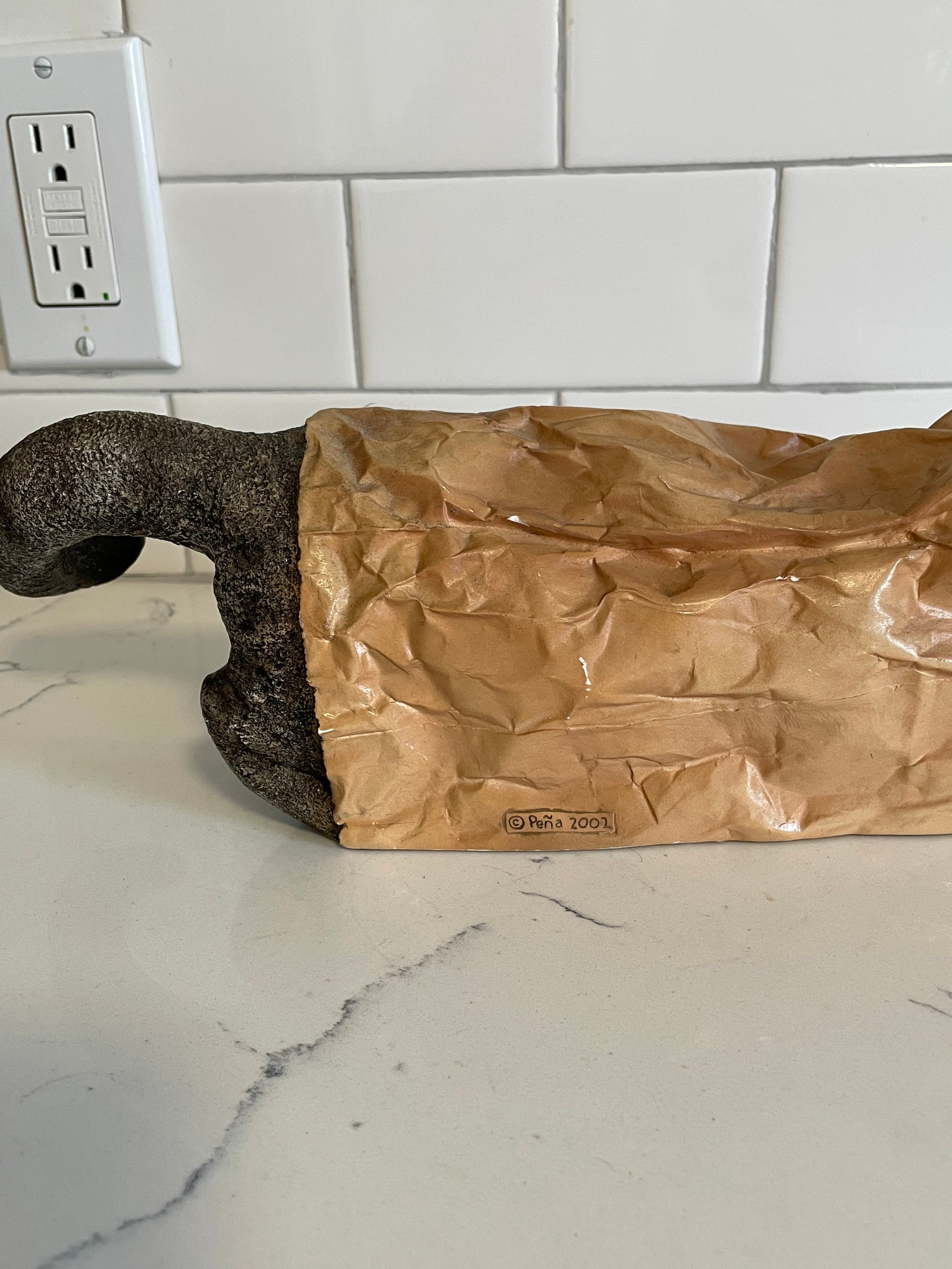 Windstone Editions paper Tiger Cat in a Bag Sculpture By: | Etsy