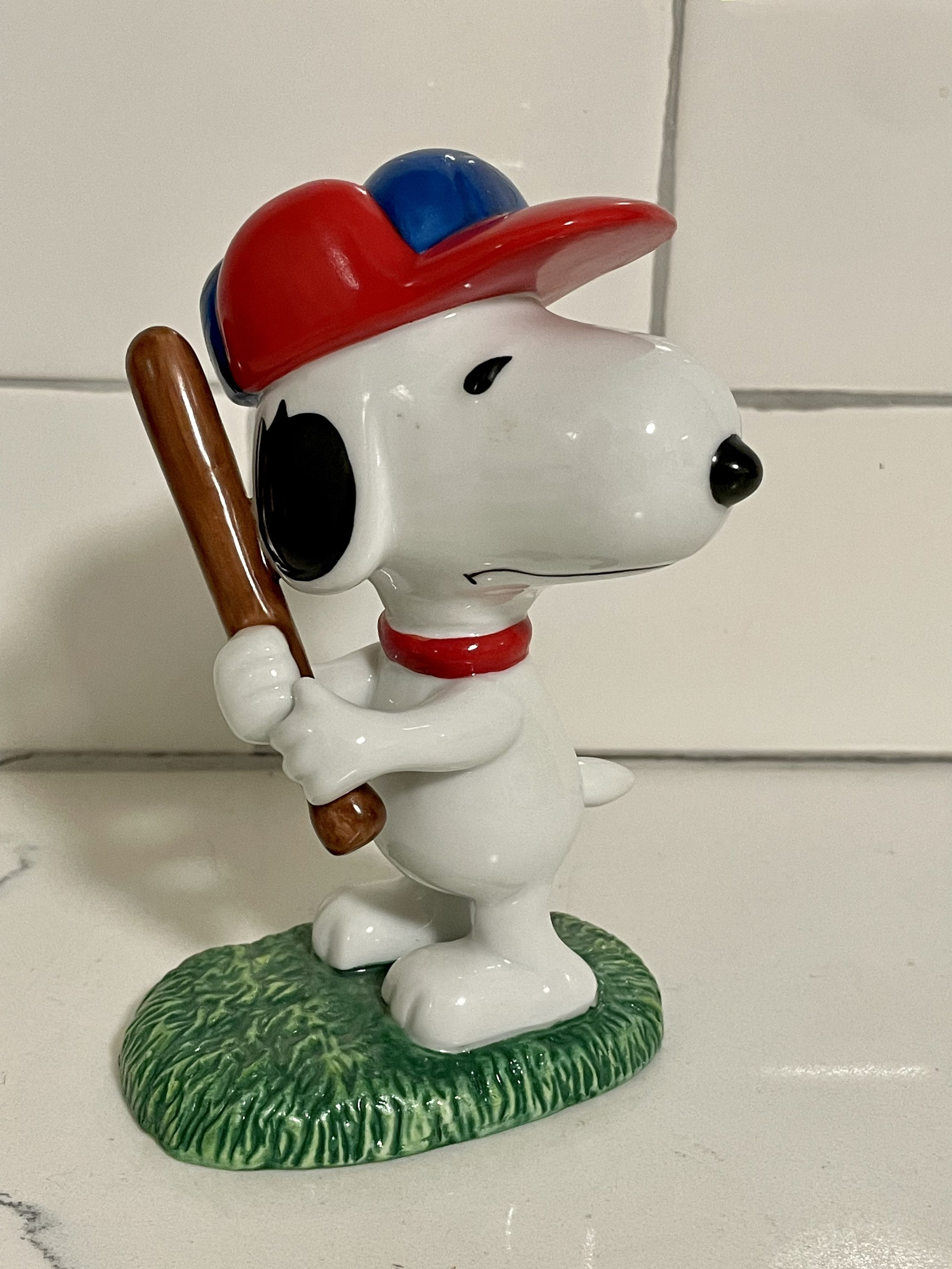 Peanuts Snoopy Baseball Player Figurine Flambro Imports | Etsy