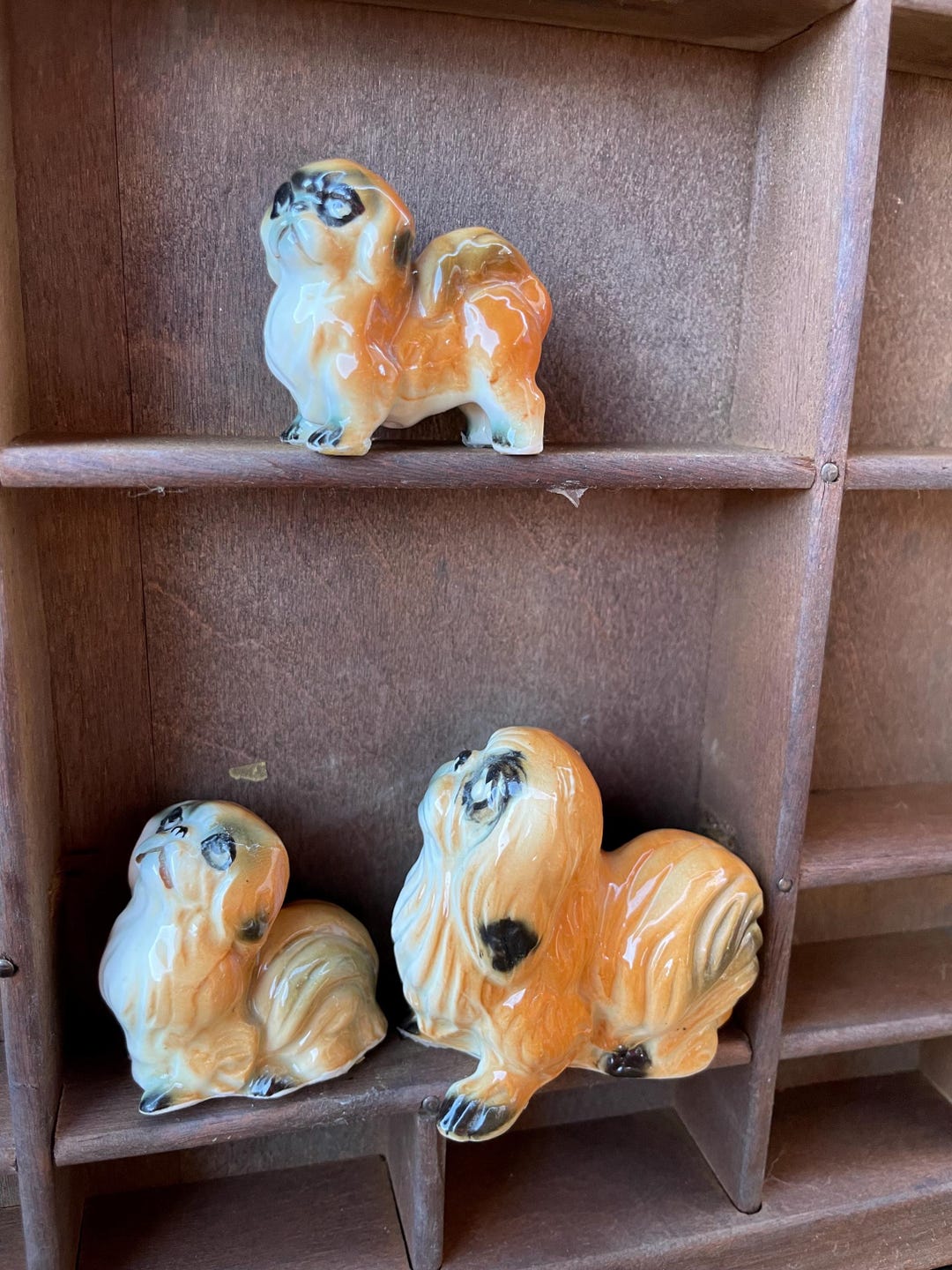 Set of 3 Miniature PEKINGESE Bone China Figurines by Bradley Made in ...