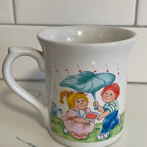 Vintage 1984 Cabbage Patch Kids Picnic in the Rain Mug Cup Collectible ...