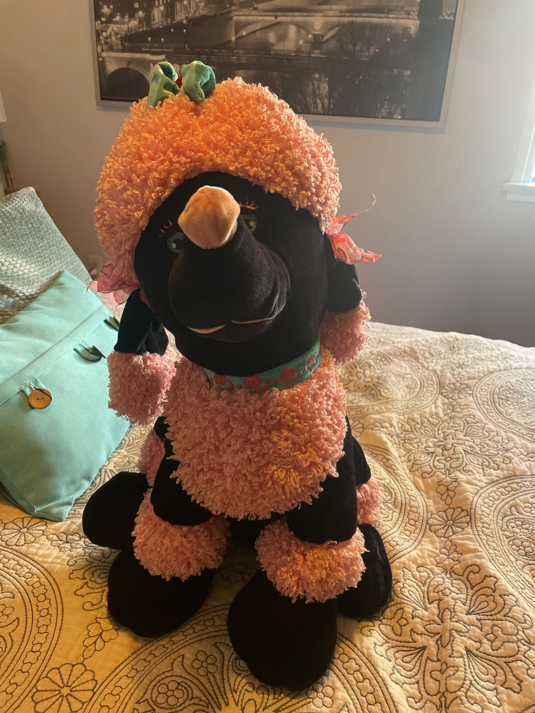 Dan Dee Black Pink Poodle Plush Puppy Dog Giant Stuffed Animal 22 ...
