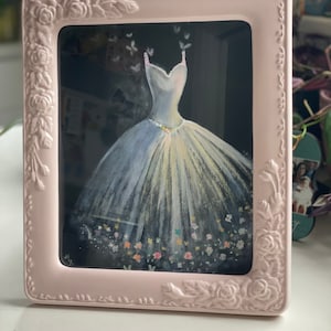 Pretty Dress-wedding-bridal Shower-sweet16-hand Painted-acrylic Artwork ...
