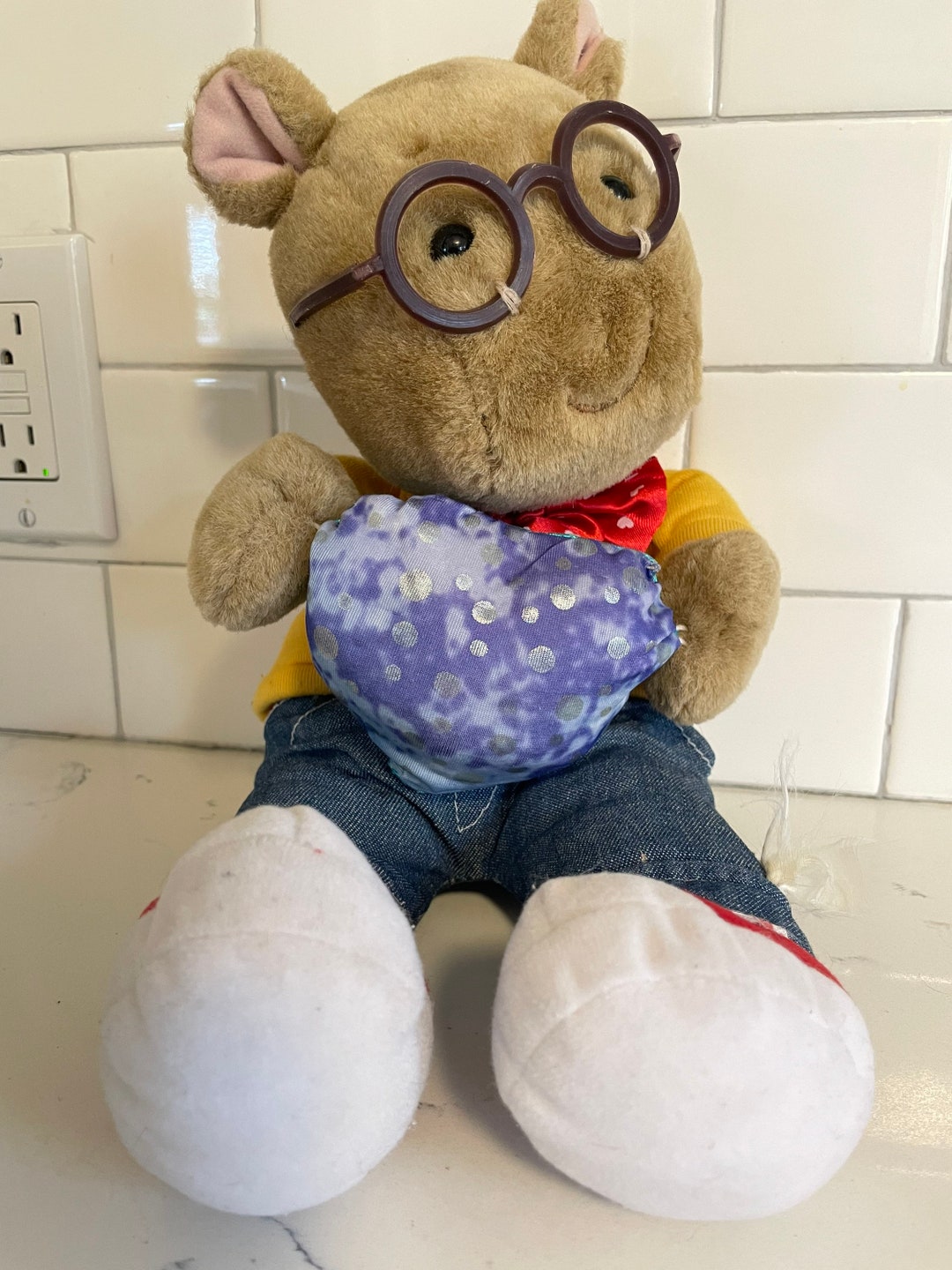 Rare-arthur-holding Heart- 16” Tall-plush Aardvark Stuffed Eden Toys ...
