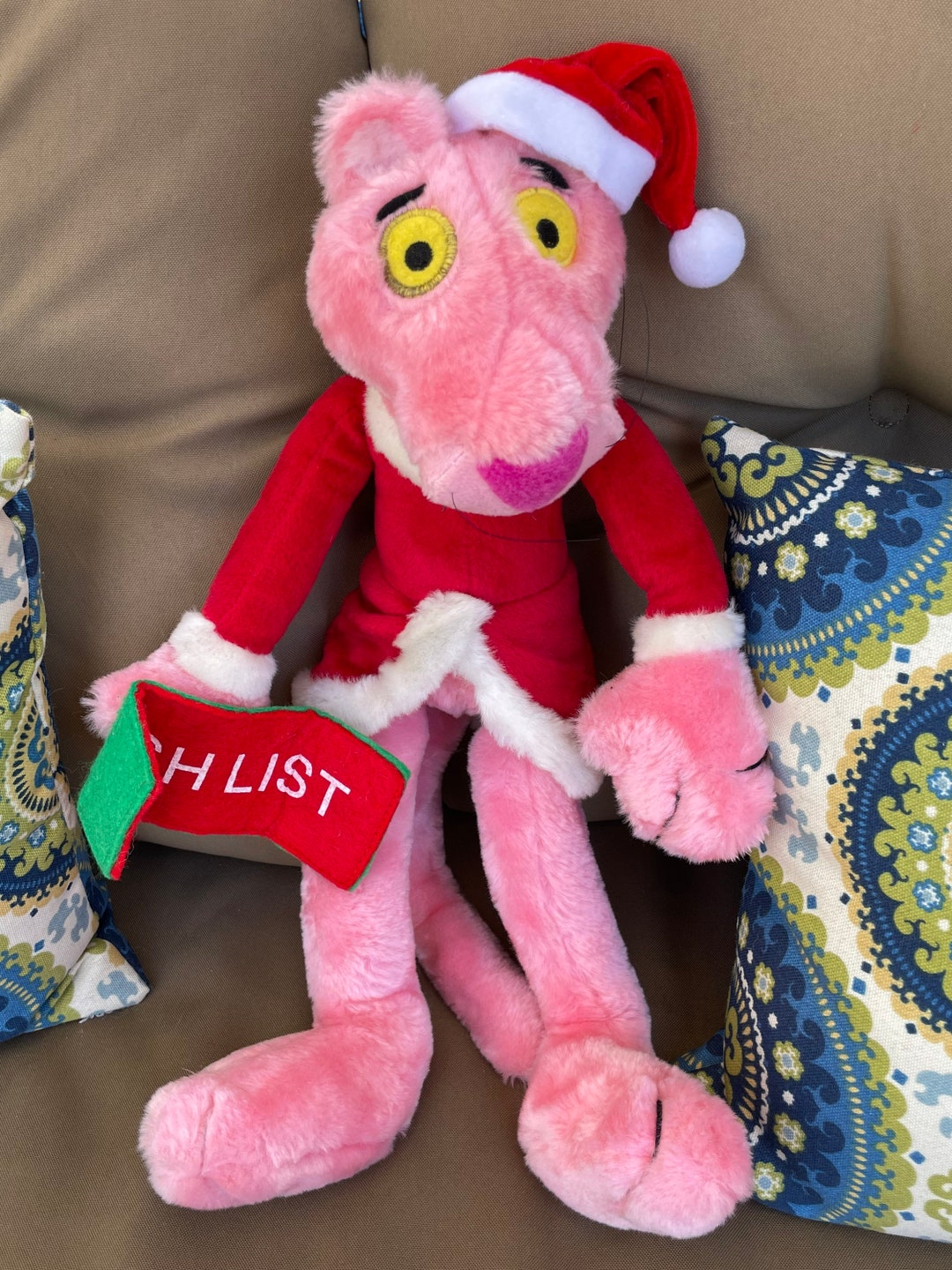 Vintage-pink PANTHER Santa Christmas Plush 2002 Good Stuff-15 Tall - Etsy