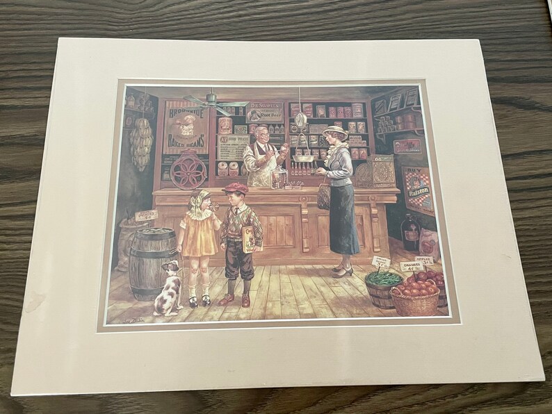 Vintage lee Dubin 1932 GENERAL STORE Signed Art Print 1932 - Etsy