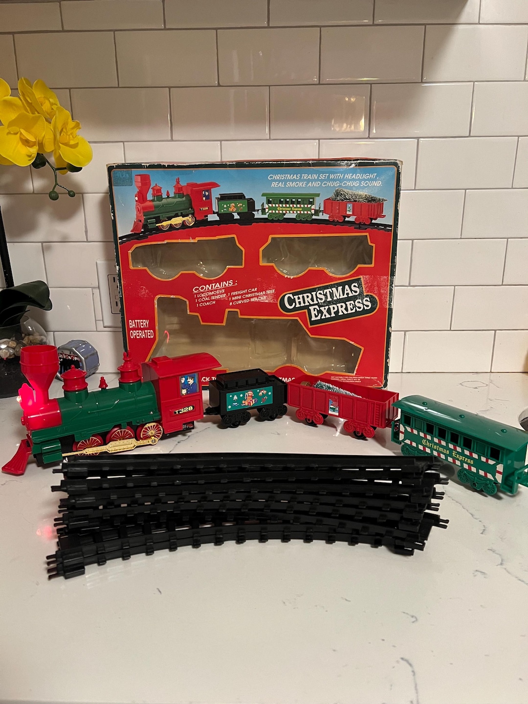 Vintage-christmas Express Train Set-sound and Lights-complete - Etsy