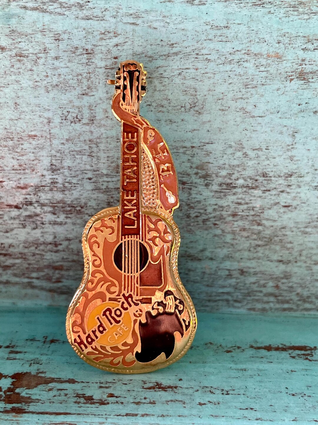 Vintage Hard Rock Cafe Pin-pinback Guitar-lake Tahoe-dead Rocker Series ...