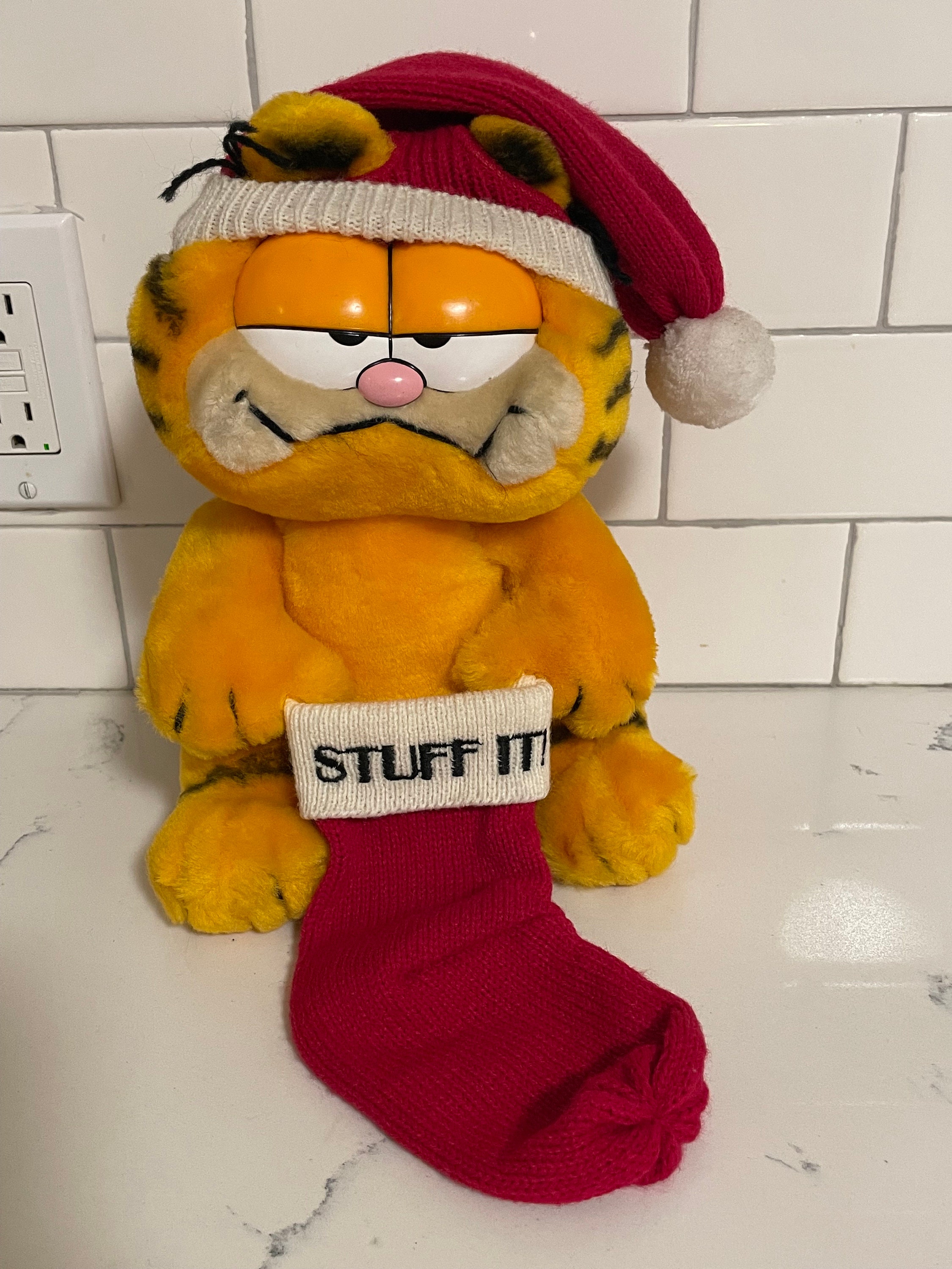Vintage 1981-garfield Stuff It Christmas Stuffed Plush - Etsy