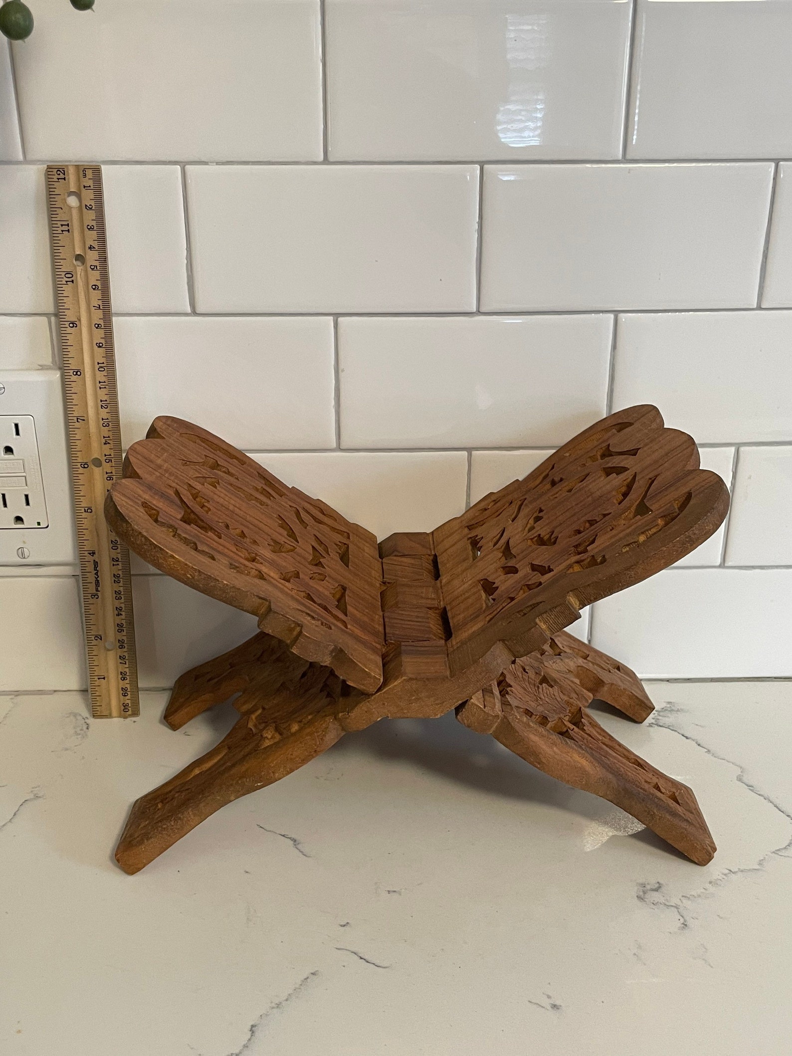 Vintage Bible Book Holder Foldable Book Stand Carved Wooden - Etsy