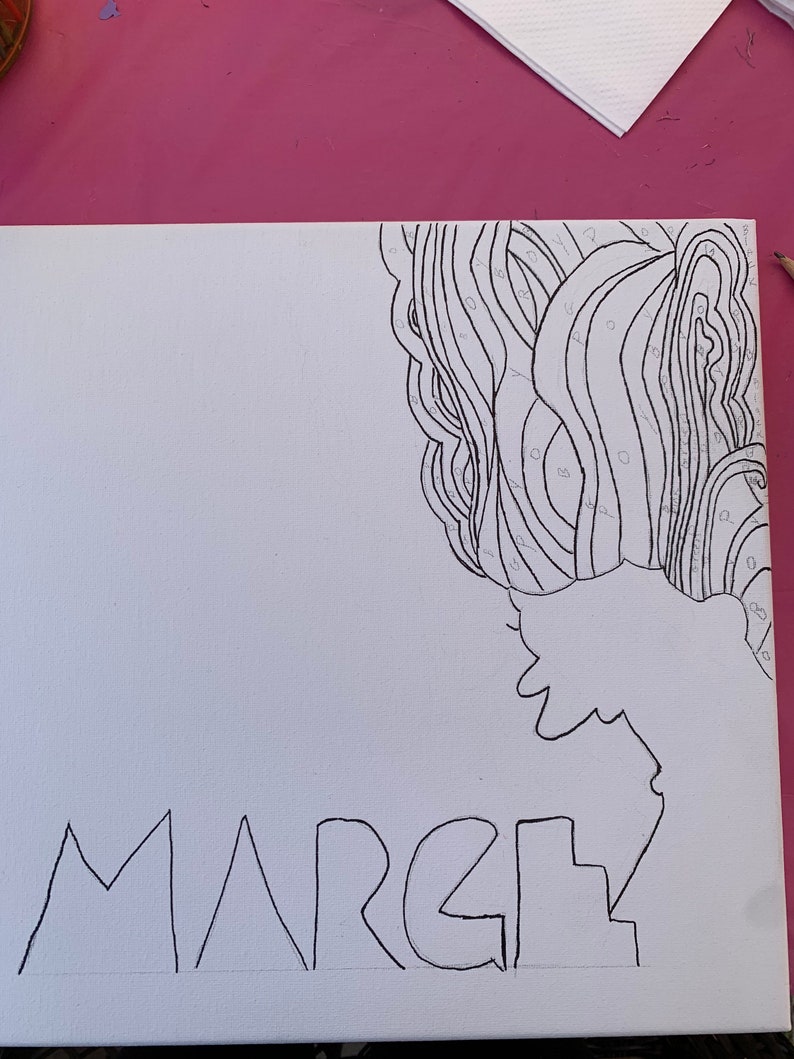 Marge Simpson Inspired- Canvas Acrylic Painting-hand Painted-wall Art ...