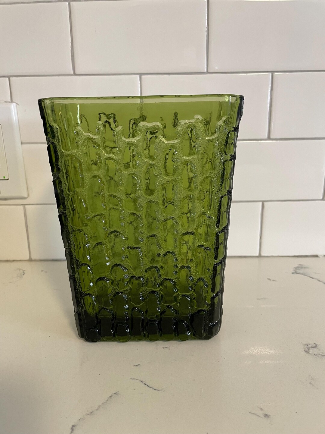 Vintage 1950s-anchor Hocking Waterfall Vase-art Deco Mid Century ...