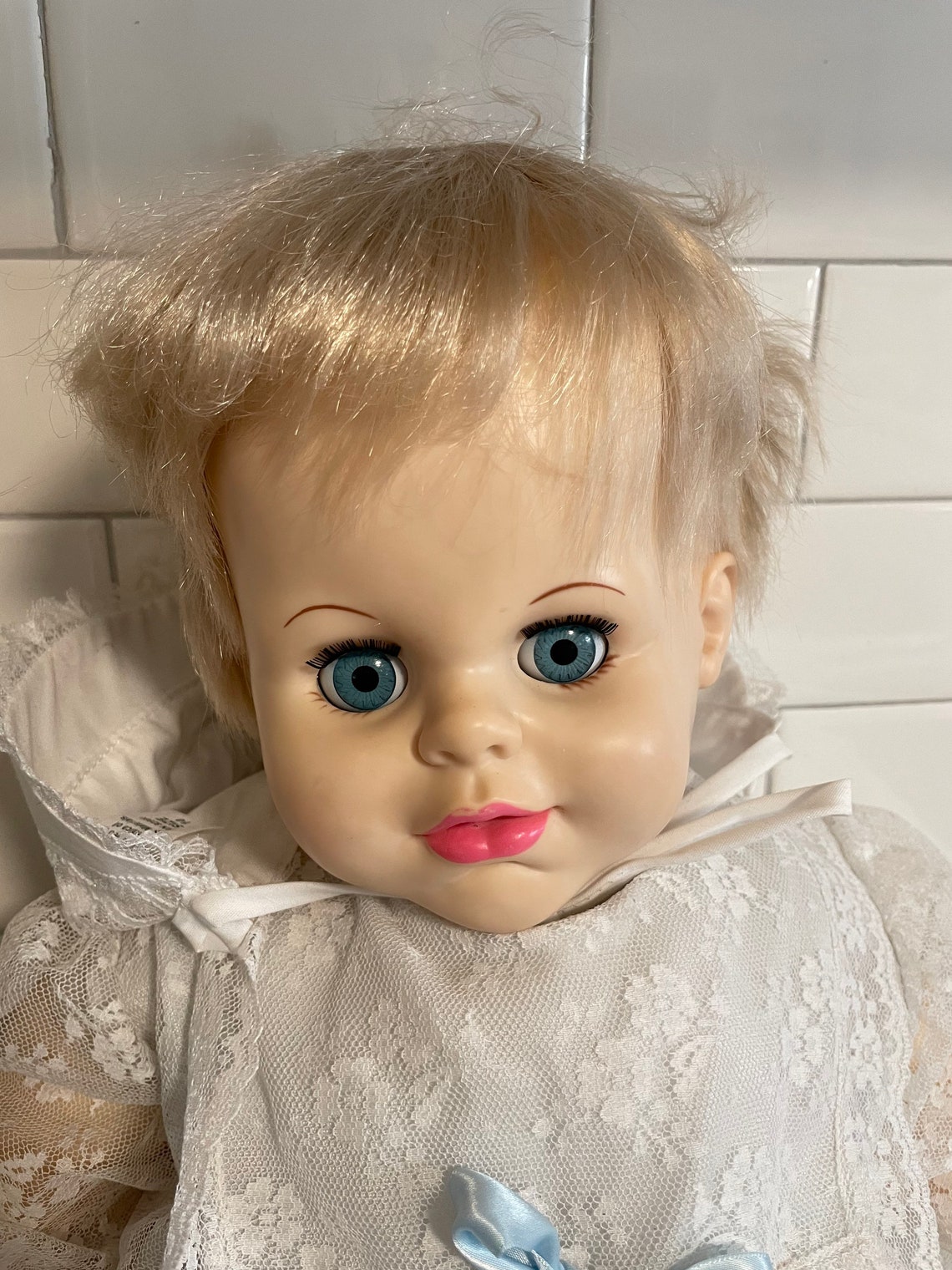 Collectable Vintage Baby Doll 1960s Early 1970s White Lace Etsy