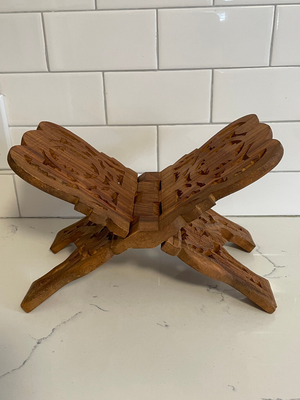 Vintage Bible Book Holder Foldable Book Stand Carved Wooden - Etsy