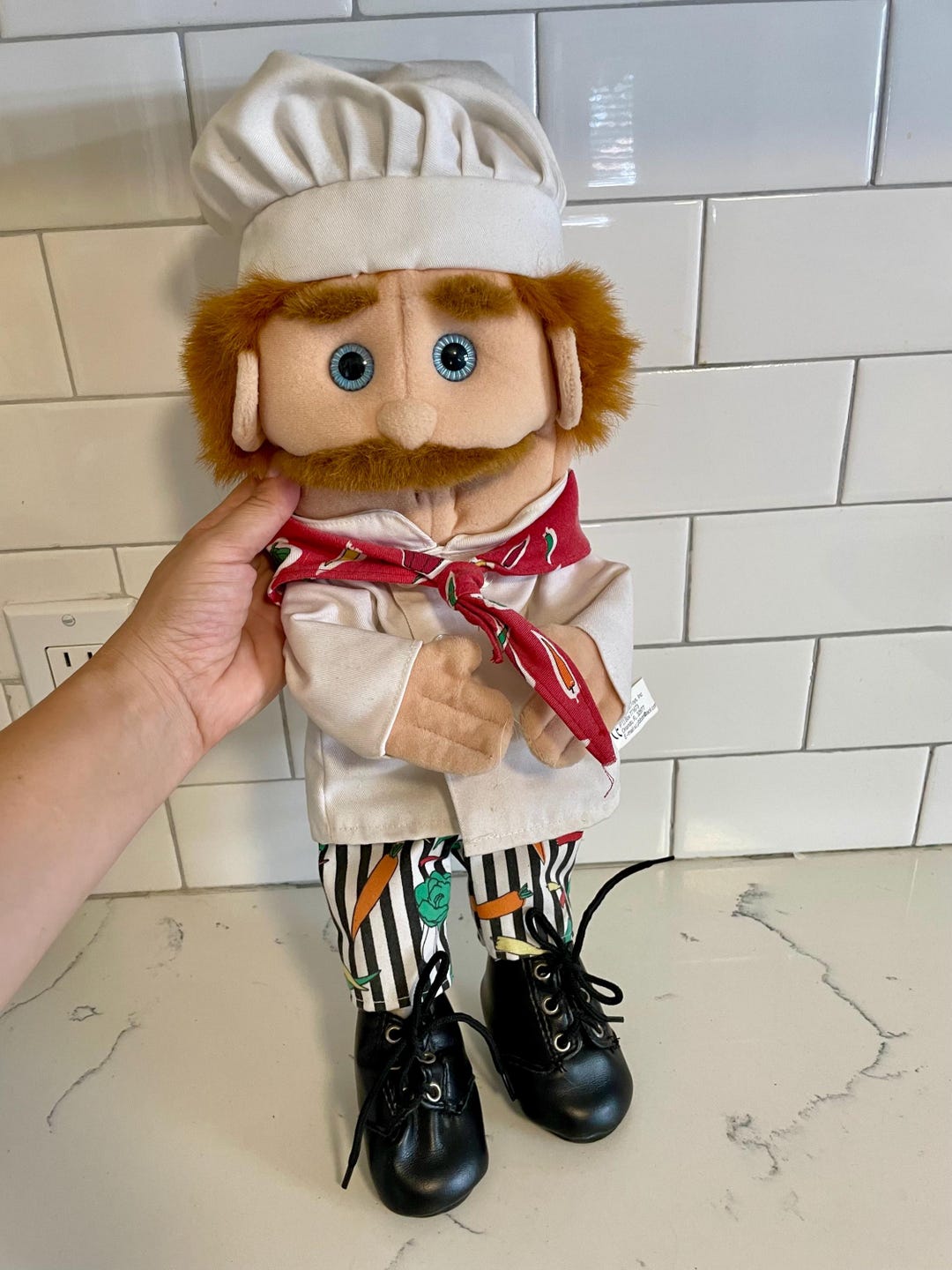 Vtg-sunny Toys 14" Dad With Mustache Chef Glove Puppet Muppet GL1305 - Etsy