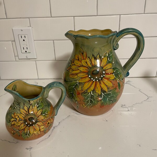 Sunflower Pitcher - Etsy