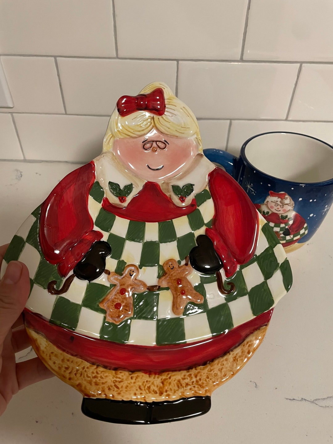 Holiday Mrs Claus Plate & Mug Set Becca Barton Certfifed Intl Ceramic ...