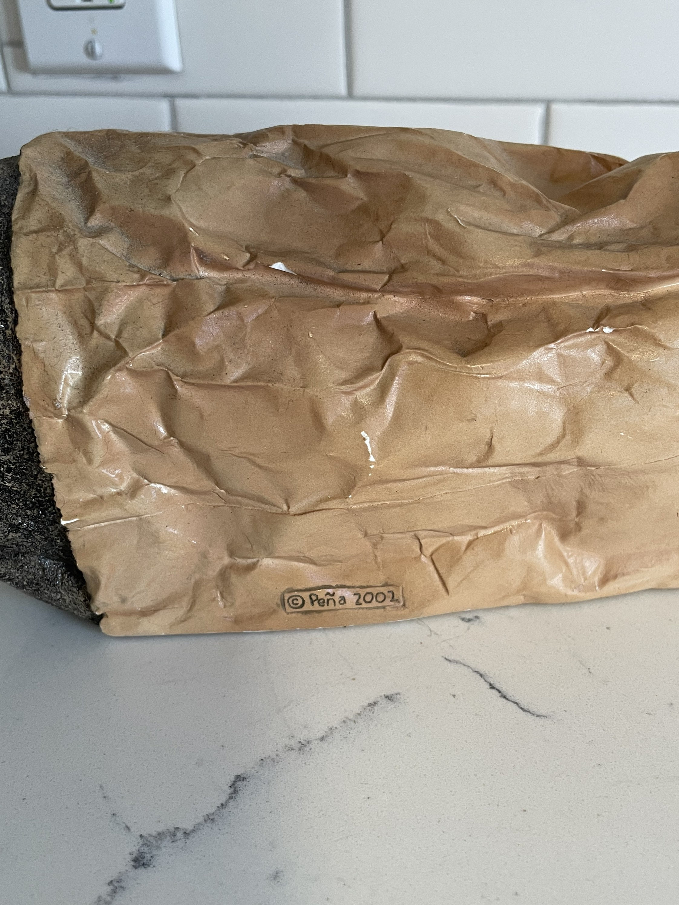 Windstone Editions paper Tiger Cat in a Bag Sculpture By: | Etsy