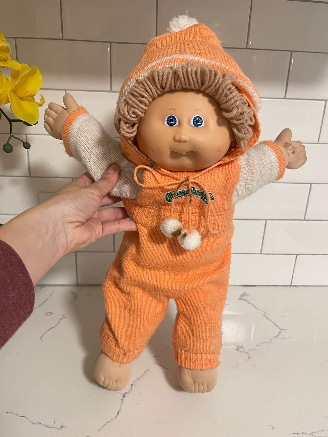 Vintage 1985-cabbage Patch Kids Doll CPK- Overalls Blond Hair Blue Eyes ...