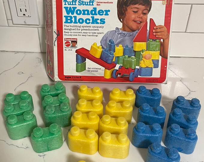 Vintage 1979- Mattel Wonder Blocks Complete Set 23 Pcs in Box- Tuff ...
