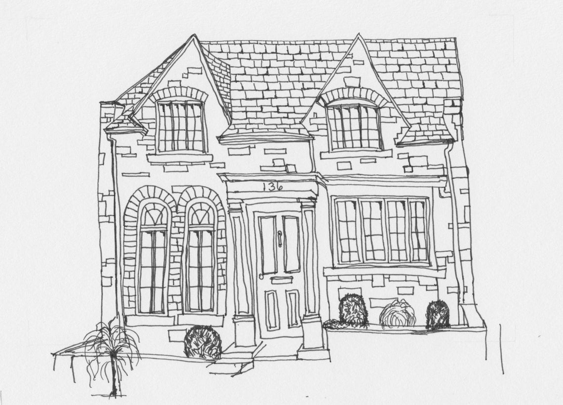 Custom Hand Drawn House Illustration - Etsy