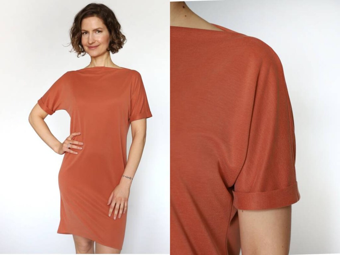 Orange Sabrina Neck Tube Dress | Sustainable Clothing | Straight Dress ...
