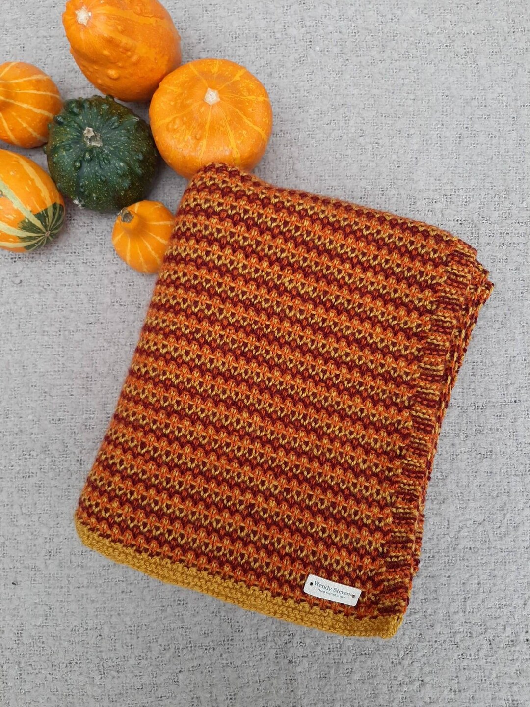 Milan - Hand Knitted Customised Stripy Throw / Blanket. Hand Made to ...