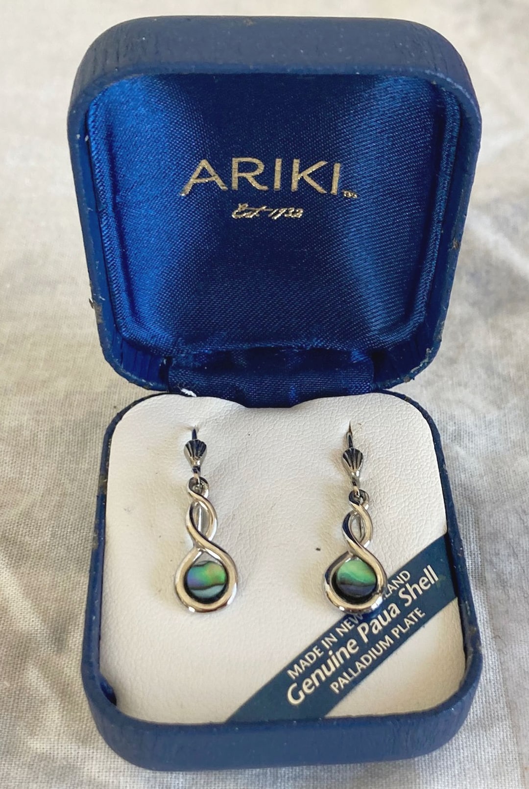 Paua Shell Set in Sterling Silver Earrings by Ariki - Etsy