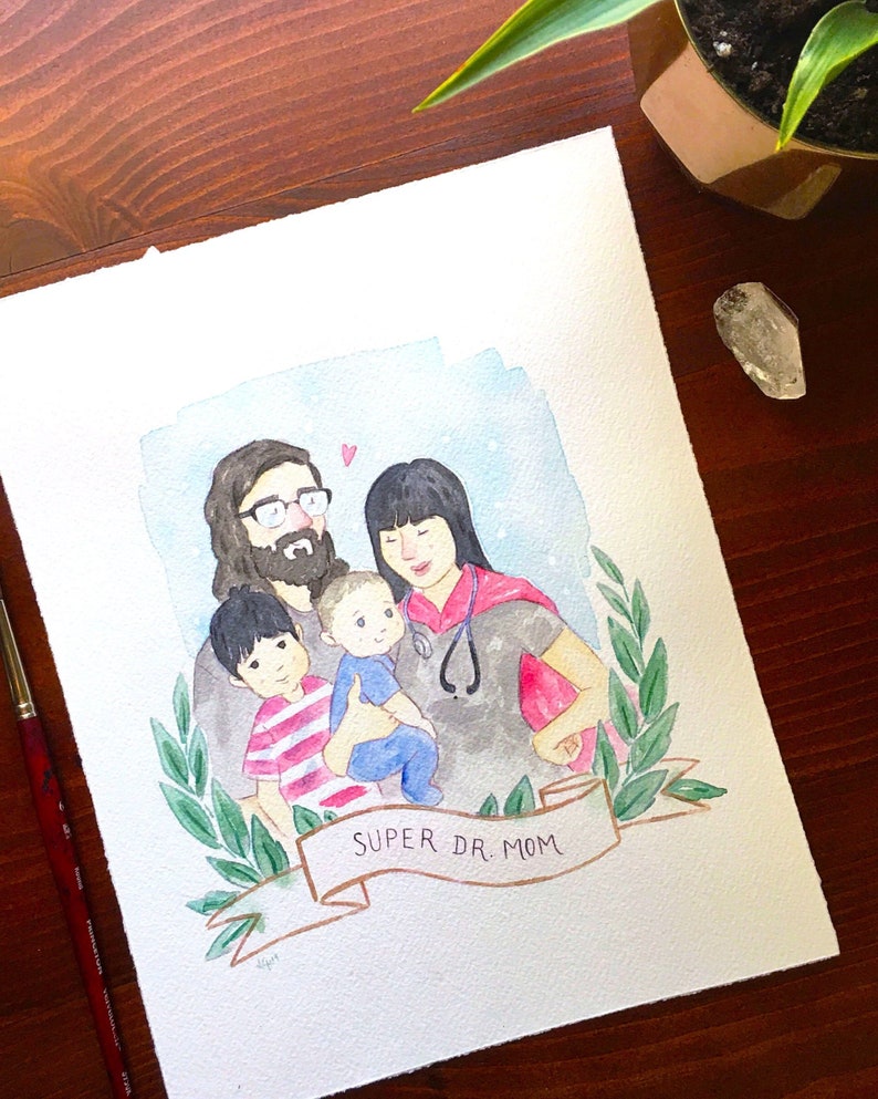 Custom couple portrait watercolor custom portrait custom | Etsy