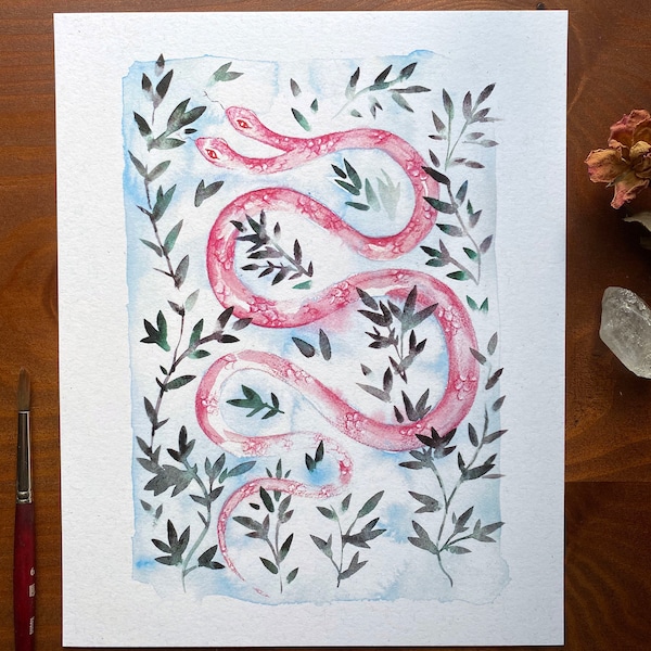 Pink Snake Digital Wall Art - Etsy