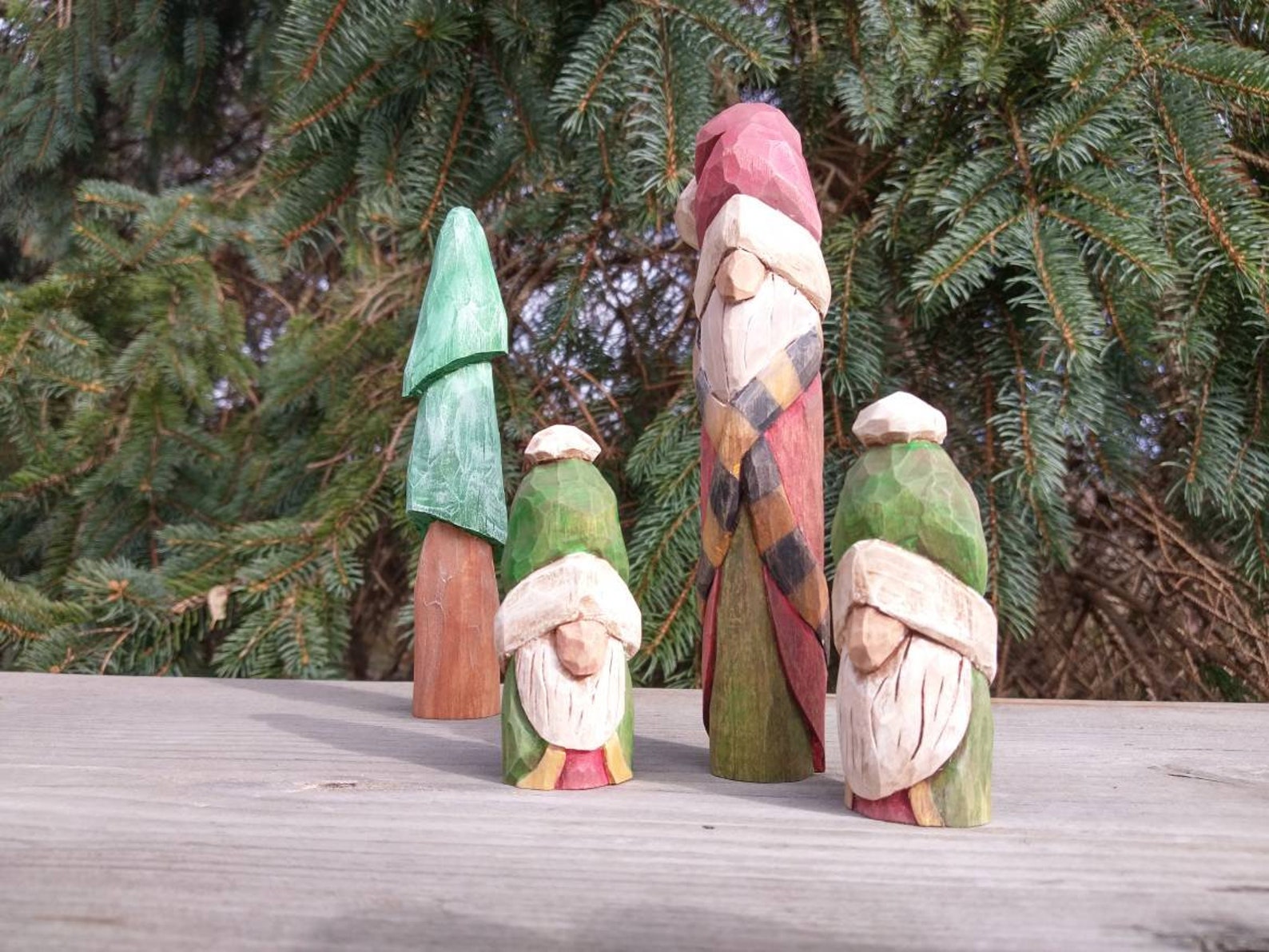 Hand Carved Elves - Etsy