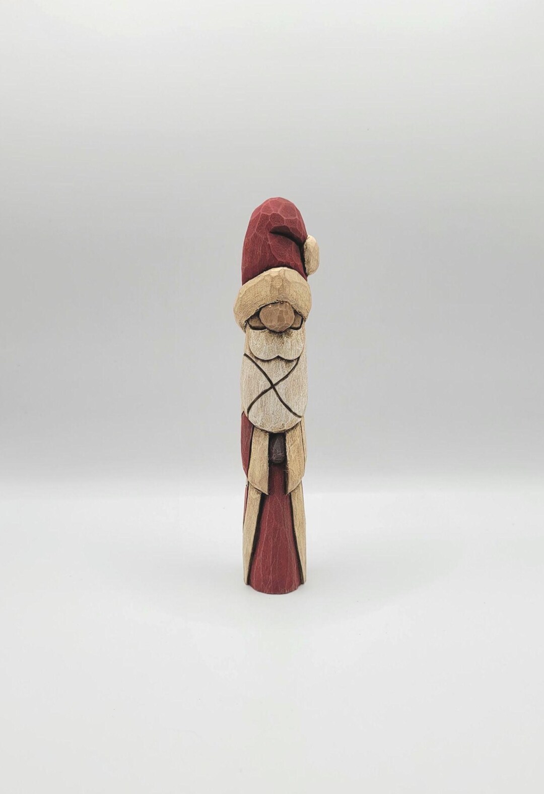 Hand Carved Peppermint Santa - Etsy