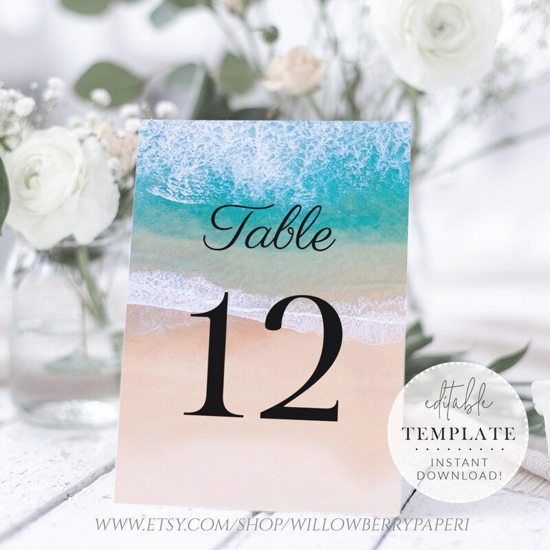 Beach Table Numbers - Etsy