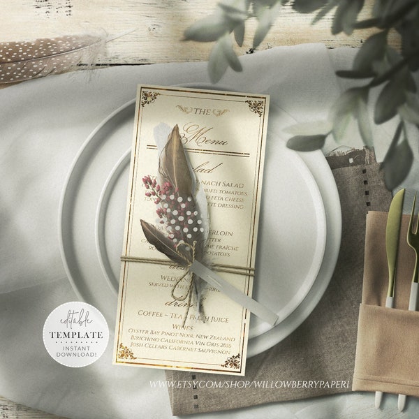 Ivory Menu - Etsy