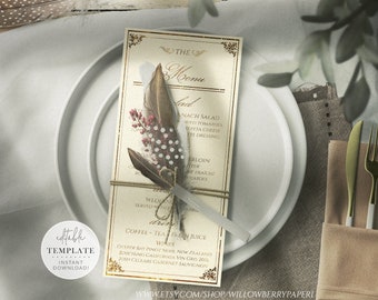 Vintage Wedding Menu - Etsy