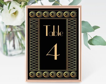 Vintage Table Numbers Printable Editable Template Instant | Etsy