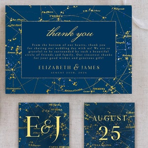 Celestial Wedding Invitation Template, Starry Night Wedding ...