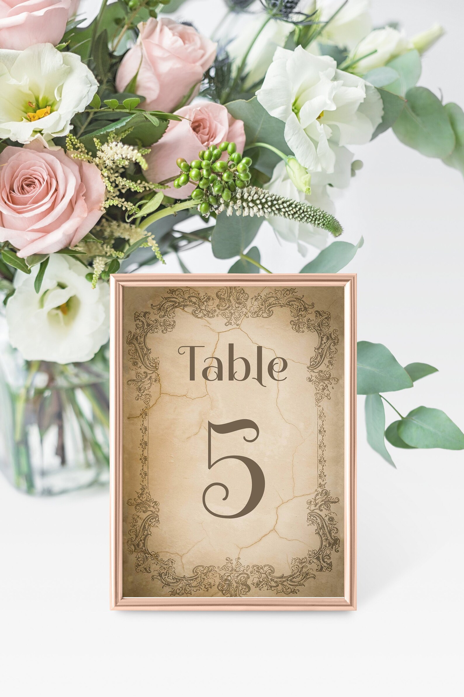 Vintage Table Numbers Printable Editable Template Instant - Etsy