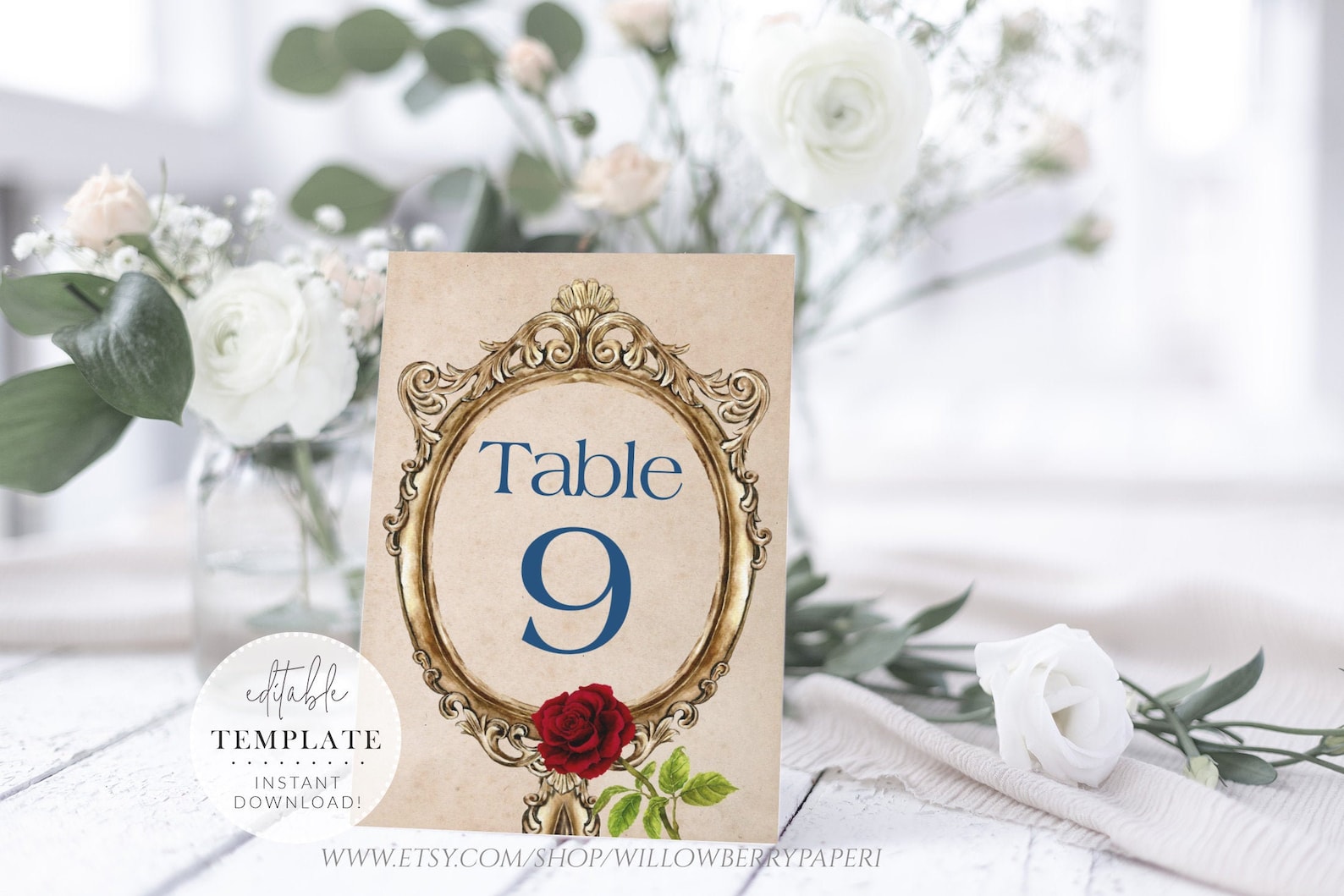 Printable Table Numbers, Fairytale Wedding, Princess Wedding, Once Upon ...