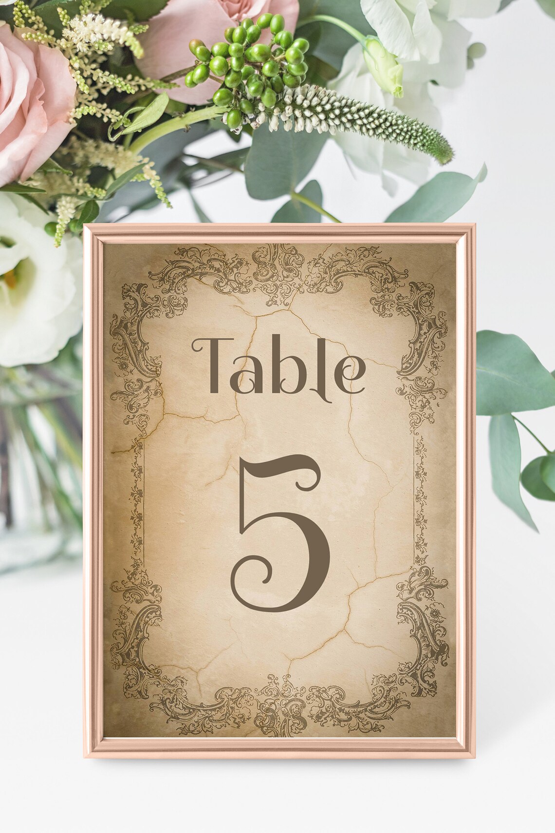 Vintage Table Numbers Printable Editable Template Instant - Etsy